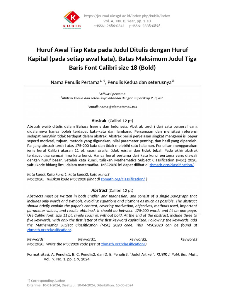 IDN Template Kubik Template (v-2024) | PDF