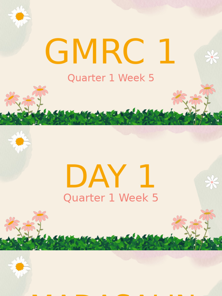 GMRC DAY 1 2 Quarter 1 Week 5 | PDF