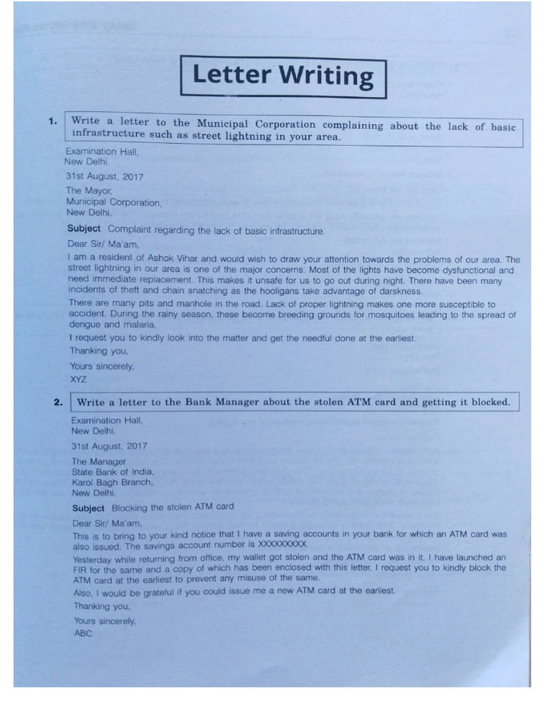 Letter Writing Pdf