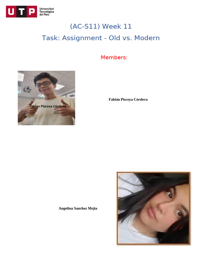 (AC-S11) Week 11 Task Assignment Old vs. Modern | PDF