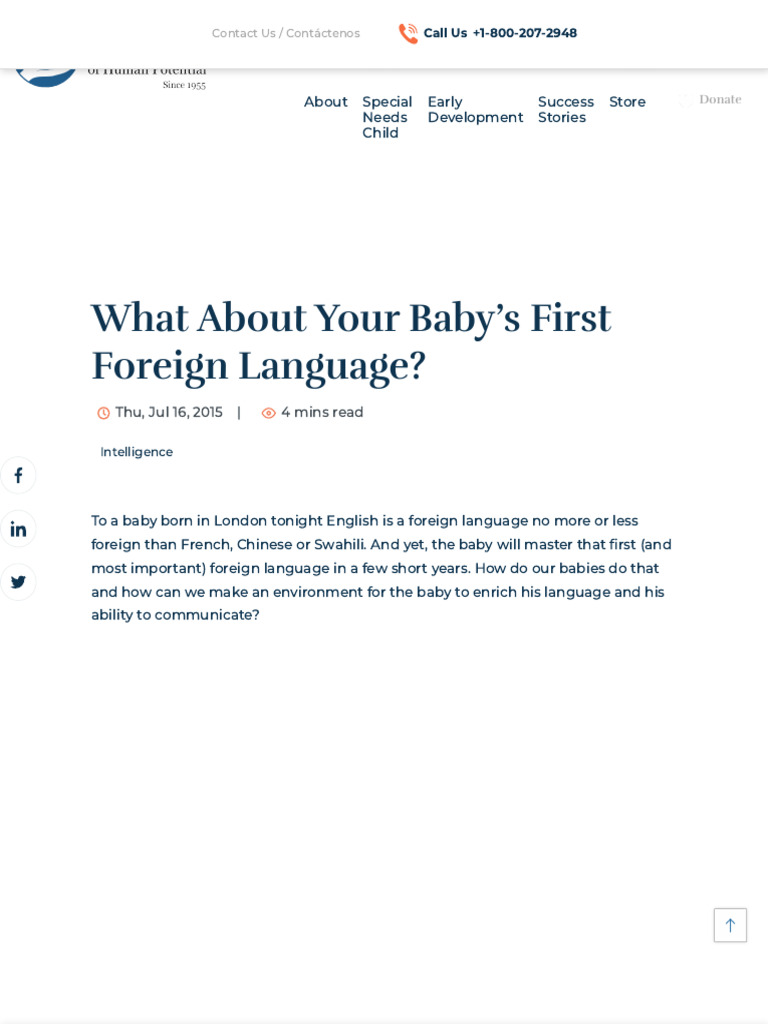 What About Your Baby's First Foreign Language - IAHP | PDF