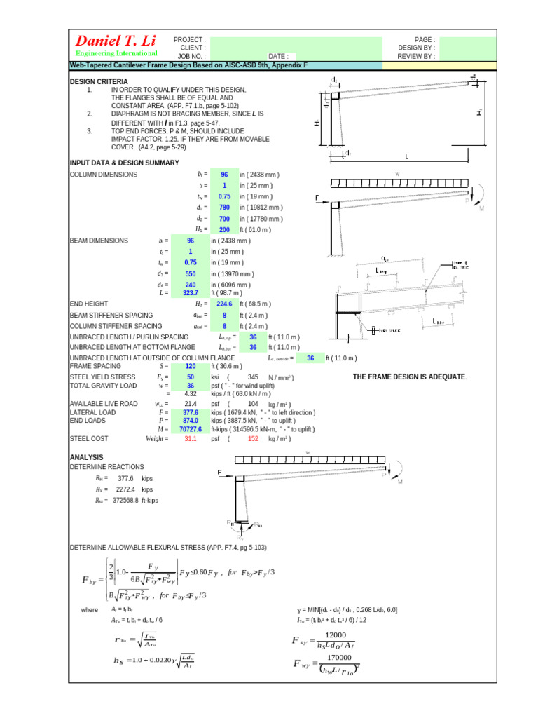 Cantilever Frame | PDF