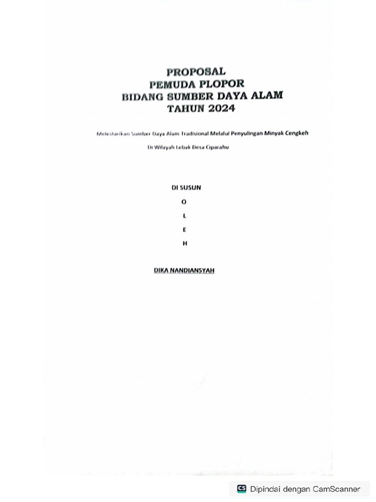 Proposal Pemuda Pelopor Dika Nandiansyah | PDF