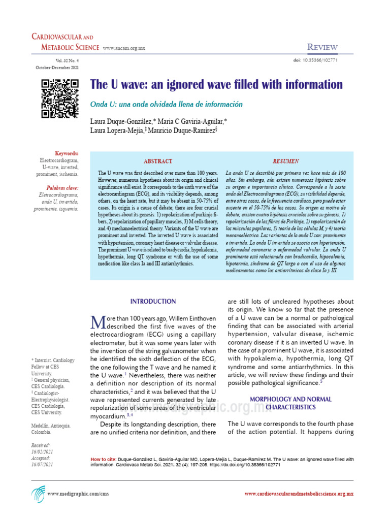 The U Wave: An Ignored Wave Filled With Information | PDF