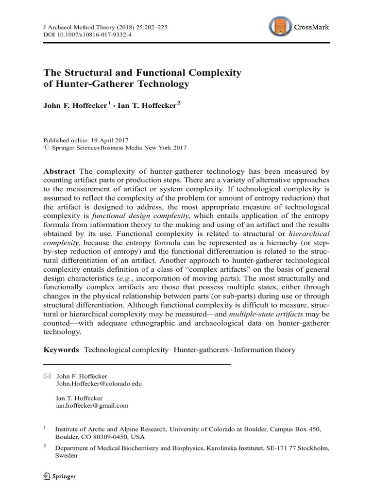 j Method and Theory_hunter Gathers 2017 | PDF