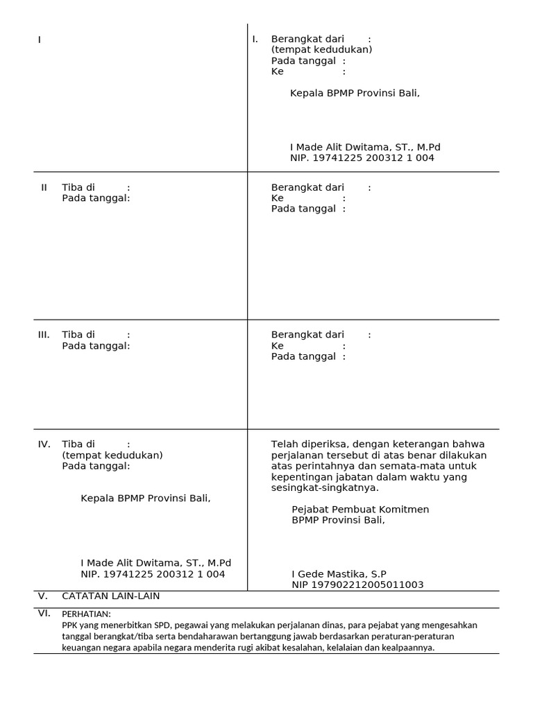 Form SPPD SP Kepala | PDF