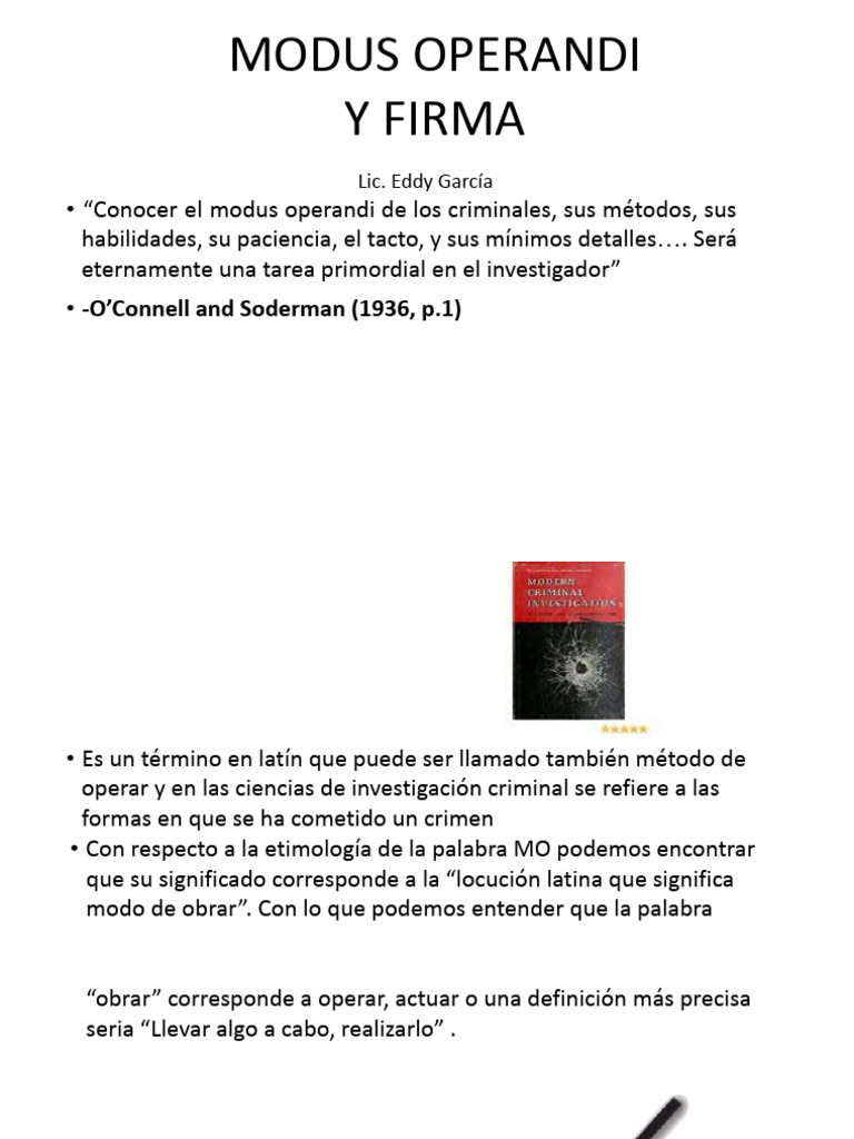 Modus Operandi y Firma | PDF