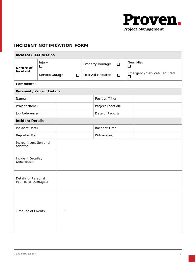 Draft Incident Notification Form (GT) | PDF
