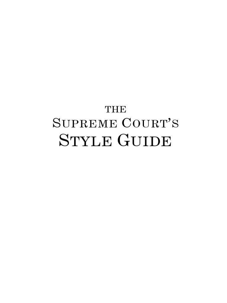 Supreme Courts Style Guide | PDF