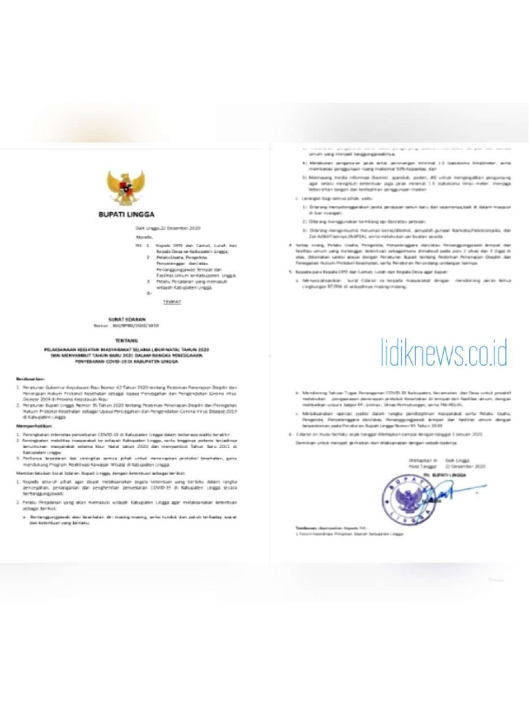 Himbauan Bupati Lingga | PDF