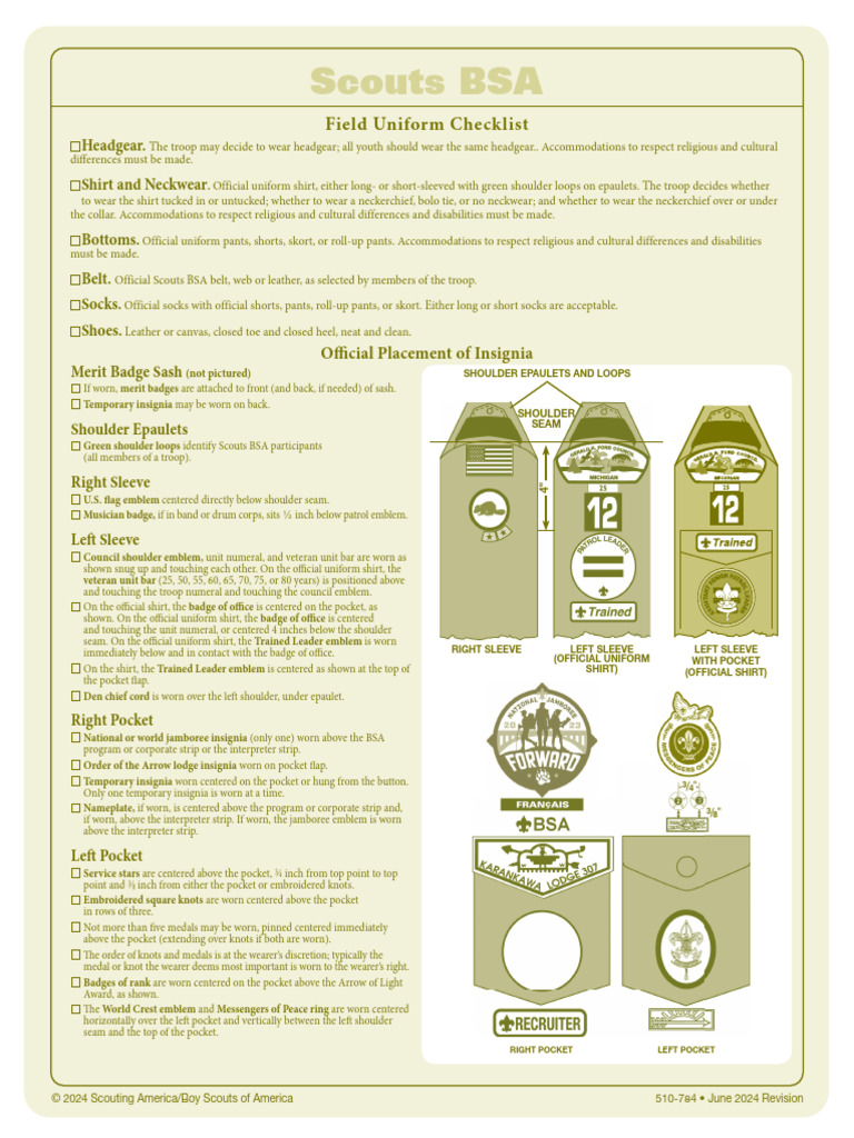510 784 (24) Scouts Uniform Inspection Sheet | PDF
