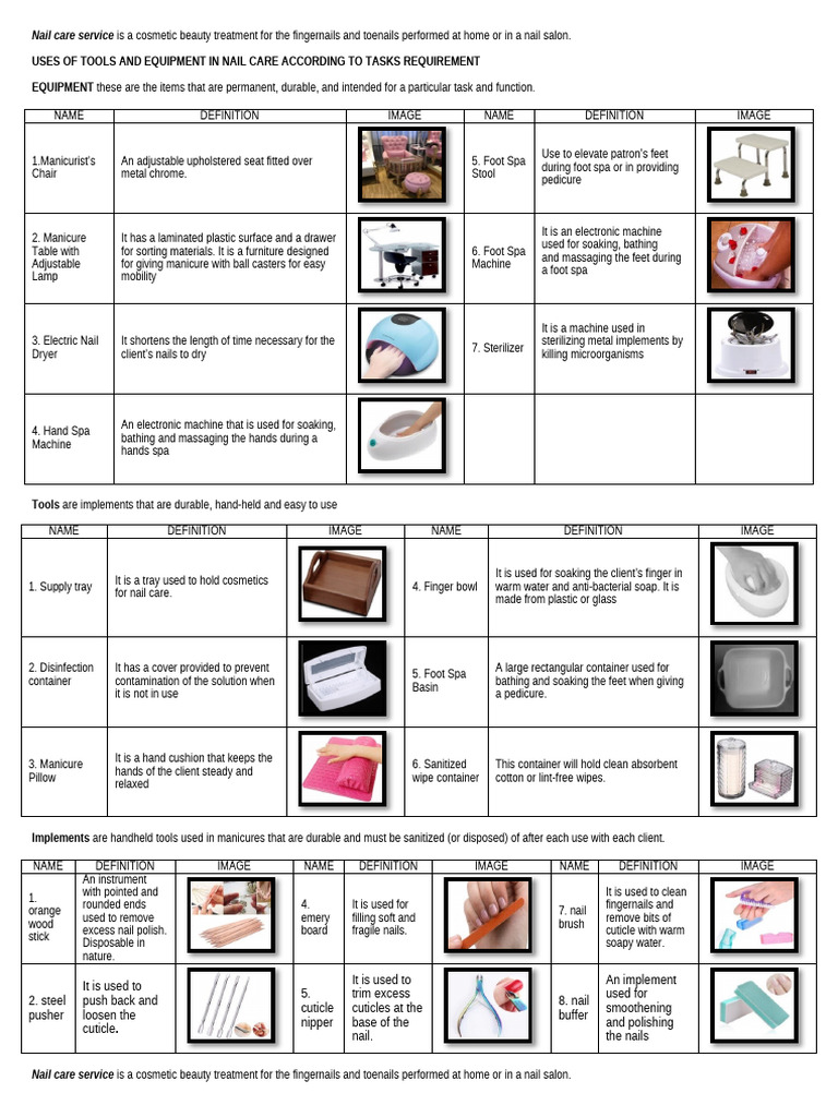 24-25 Nail Care Lecture Word Format | PDF