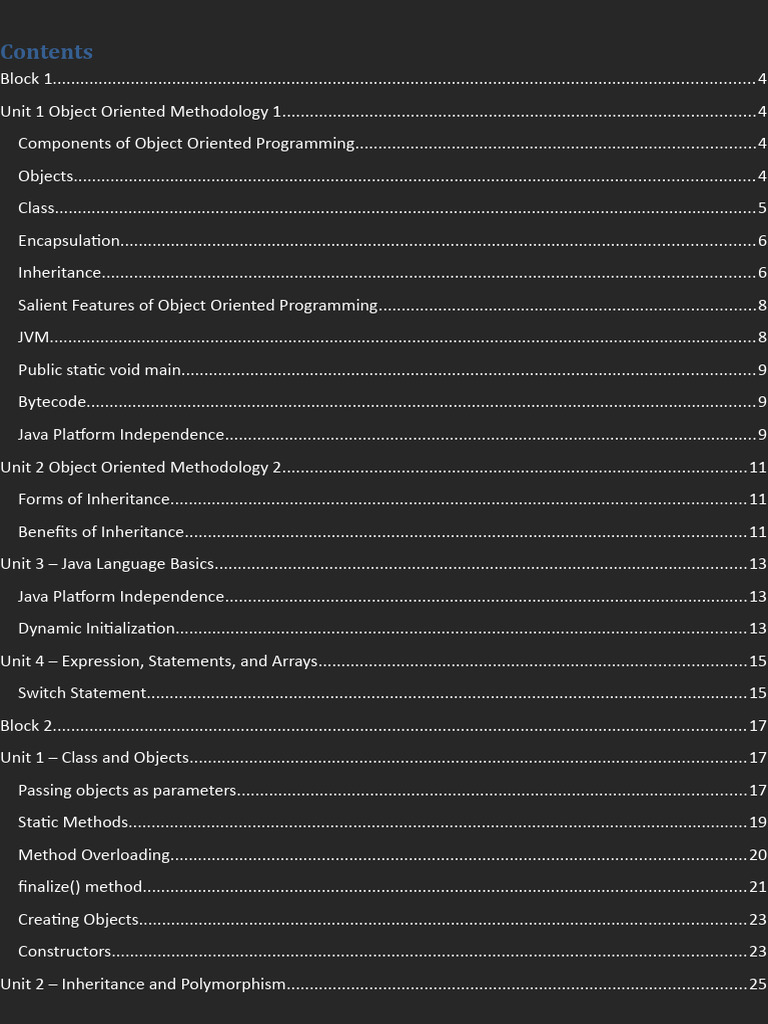 Mcs 024 Object Oriented Technology and Java Programming Study Notes | PDF