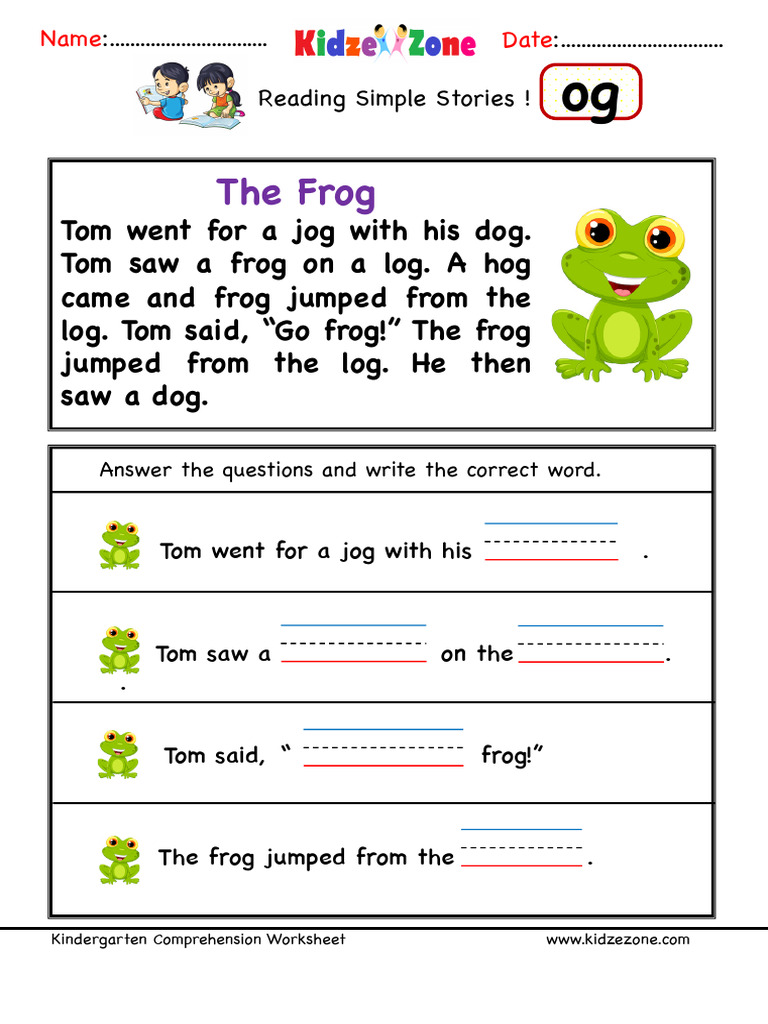 Reading Simple Story Comprehension Word Family OG 1 | PDF