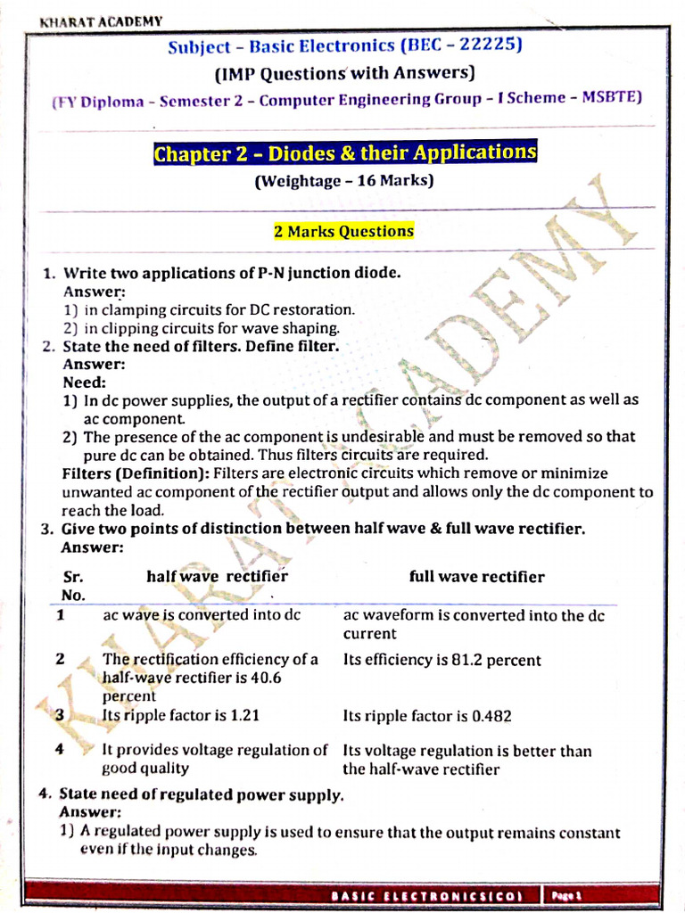 Basic Electronics Chapter 2 | PDF
