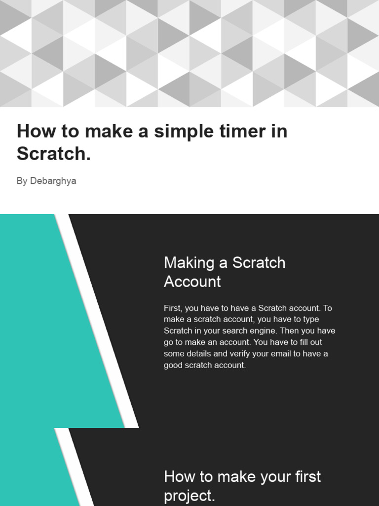How To Make A Simple Timer in Scratch. | PDF