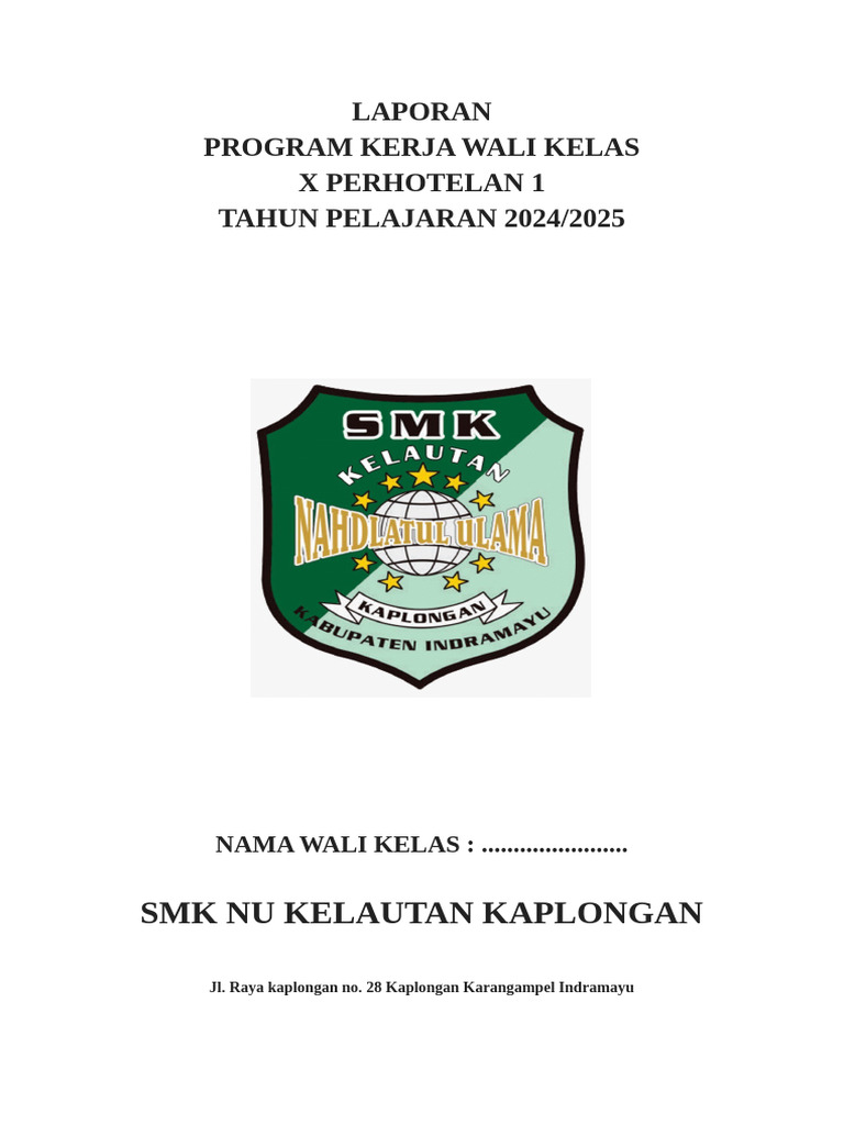 Contoh Program Wali Kelas | PDF