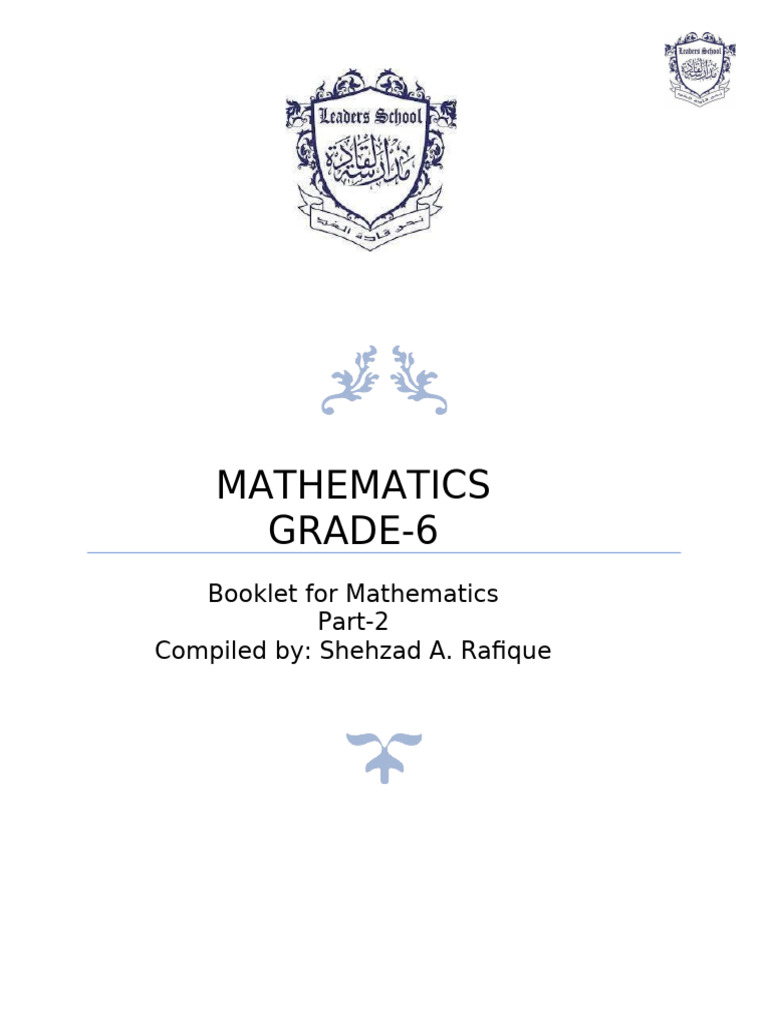 Math Booklet For Grade-6 | PDF