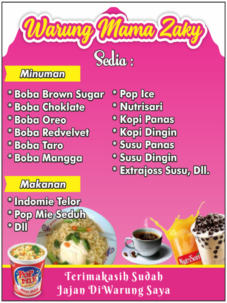 Spanduk Boba Dan Mie | PDF