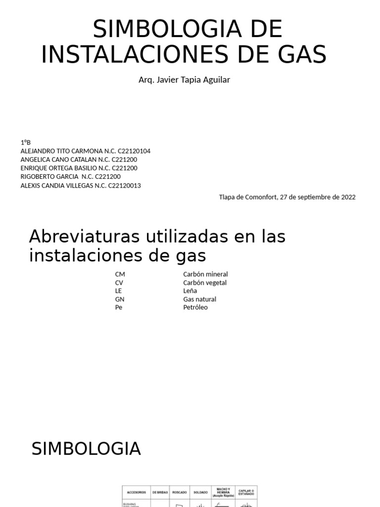Simbologia de Instalaciones de Gas | PDF