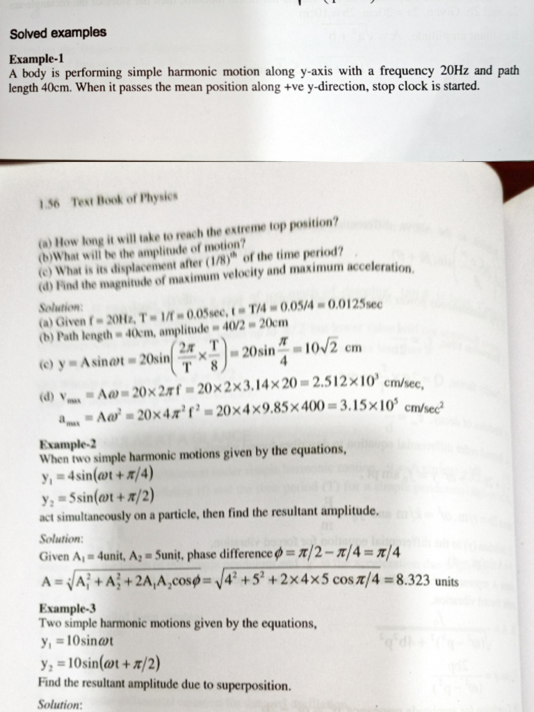 Numericals Oscillations | PDF