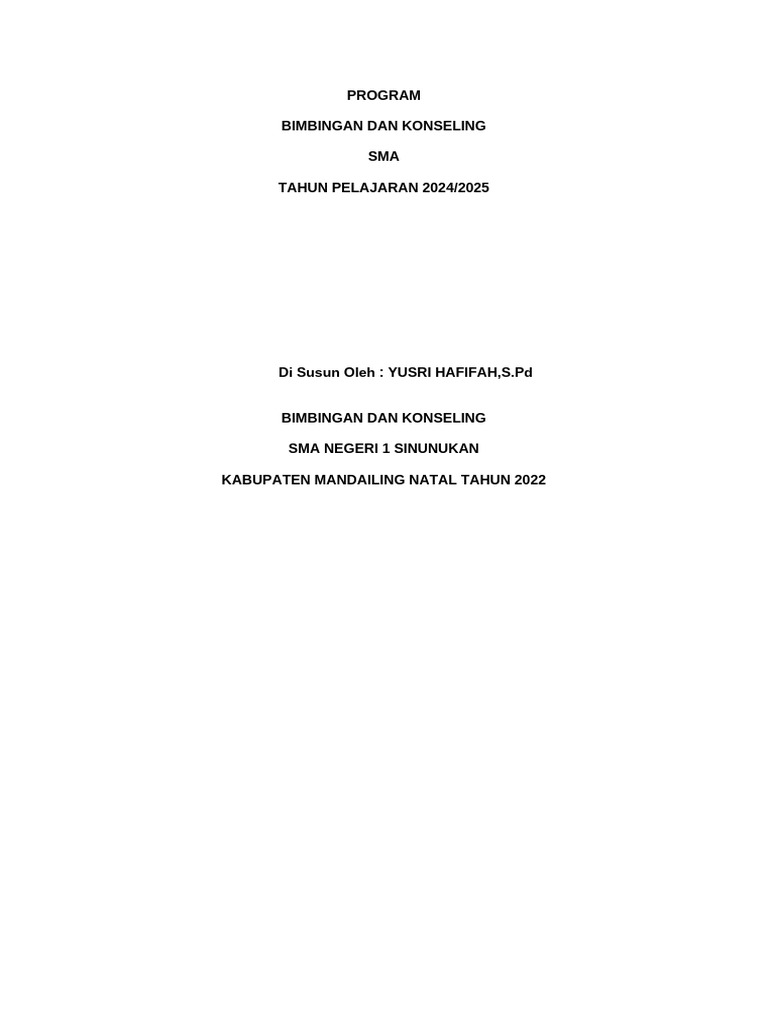 Program Kerja BK | PDF