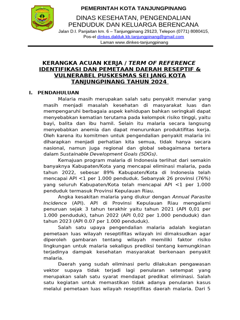 TOR Pemetaan reseptif-PKM Tanjung 20-22 Maret | PDF