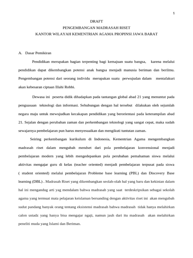 Catatan Kegiatan Madrasah Riset | PDF