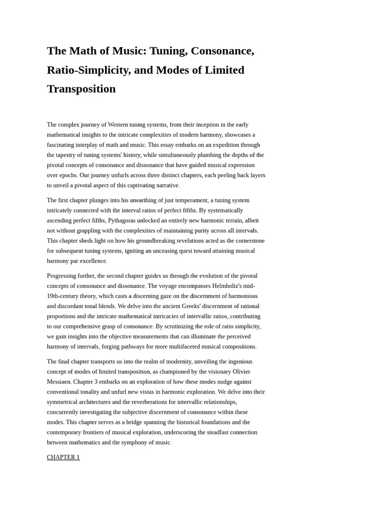 Math of Music Consonance | PDF
