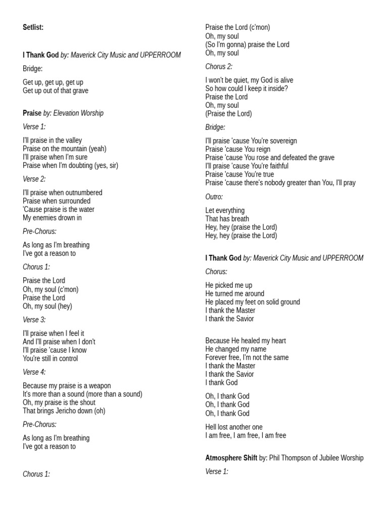 RK ALLiance Setlist | PDF