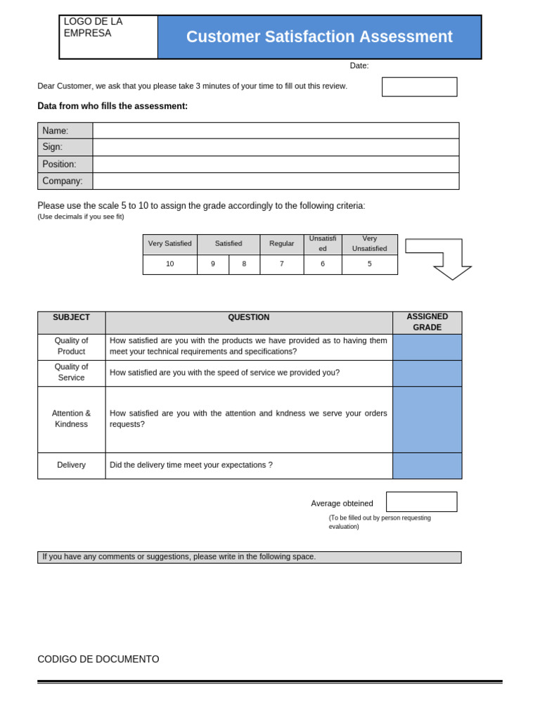 Customer Satisfaction Assesment | PDF