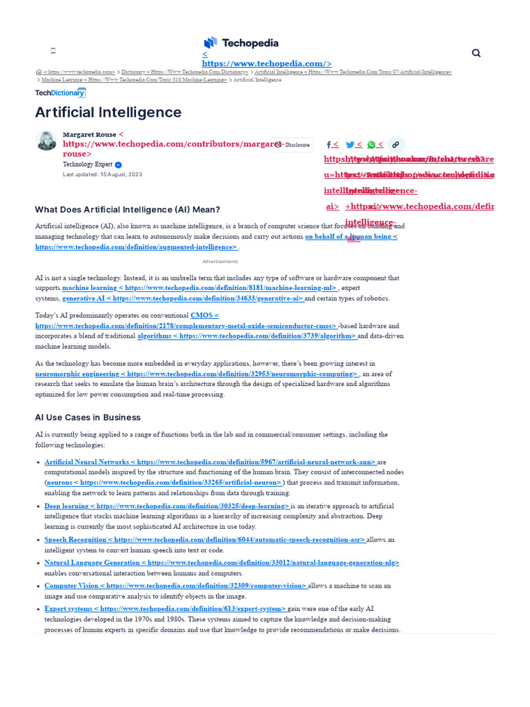 What Does Artificial Intelligence (AI) Mean | PDF