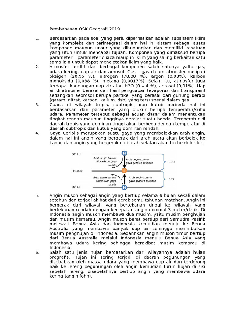Pembahasan OSK Geo 2019 | PDF