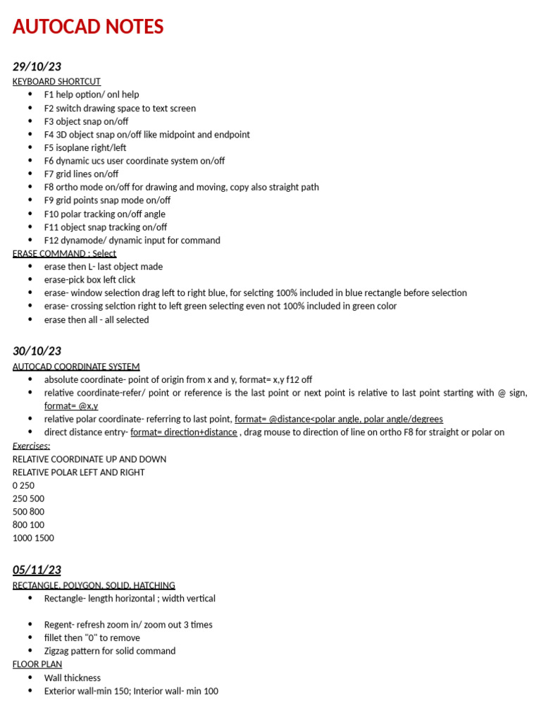 Autocad Notes | PDF