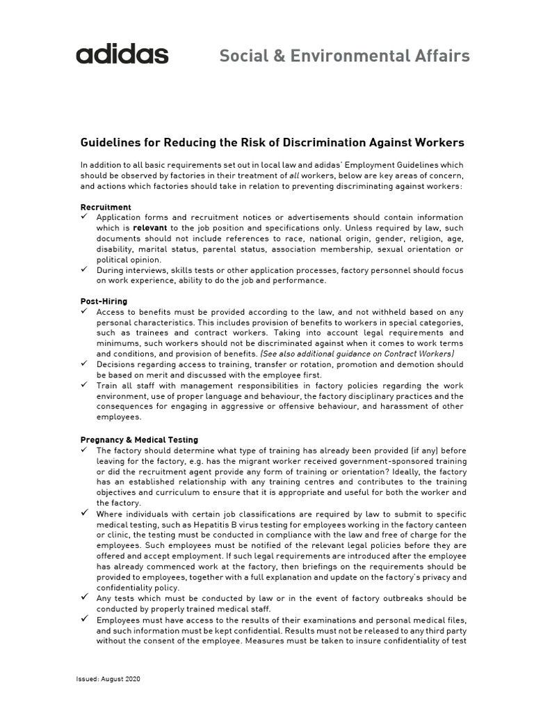 EG Guideline Reducing Risk Discrimination | PDF