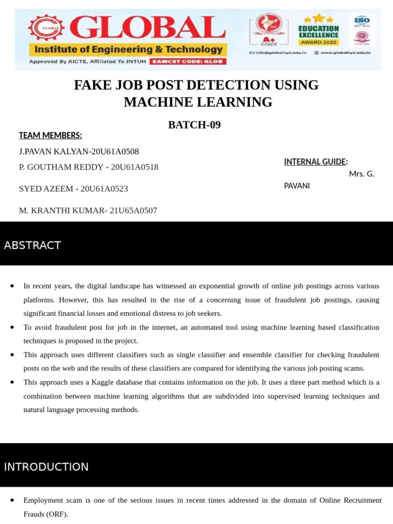 Fake Job Post Detection Using Machine Learning | PDF