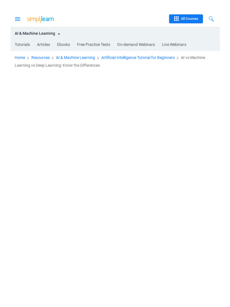 AI Vs Machine Learning Vs Deep Learning Know The Differences | PDF