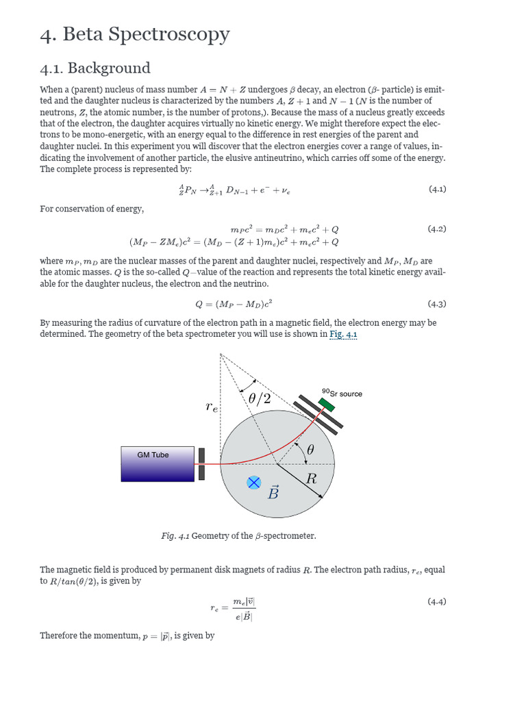 Beta Spectroscopy - Modern Lab Experiments Documentation | PDF