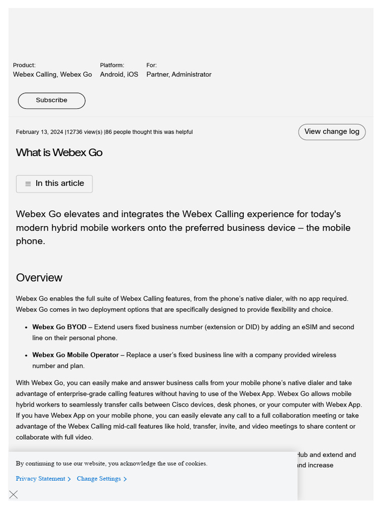 What Is Webex Go | PDF