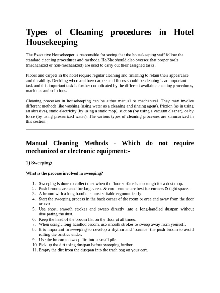 Types of Cleaning Procedures | PDF Types of Cleaning Procedures | PDF