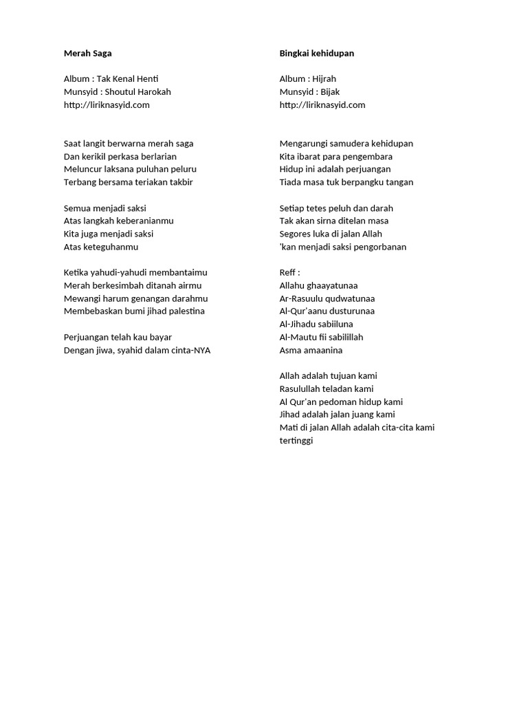 Teks Nasyid Public Speaking | PDF