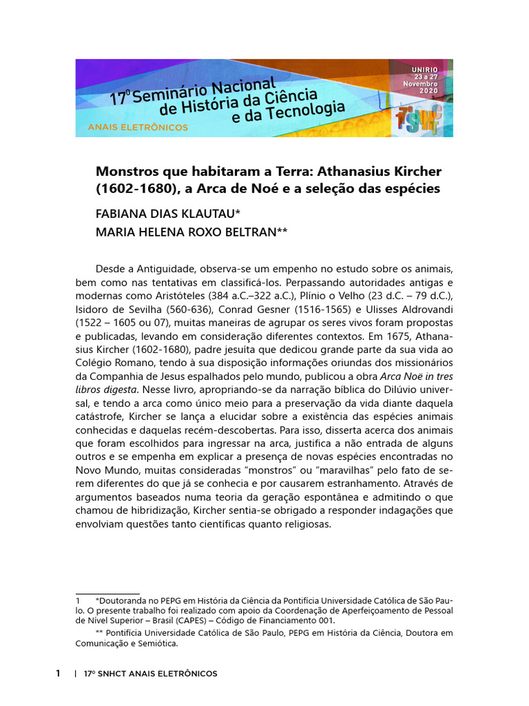 Faniana Dias Klautau - Mostros Que Habitaram A Terra - Athanasius ...