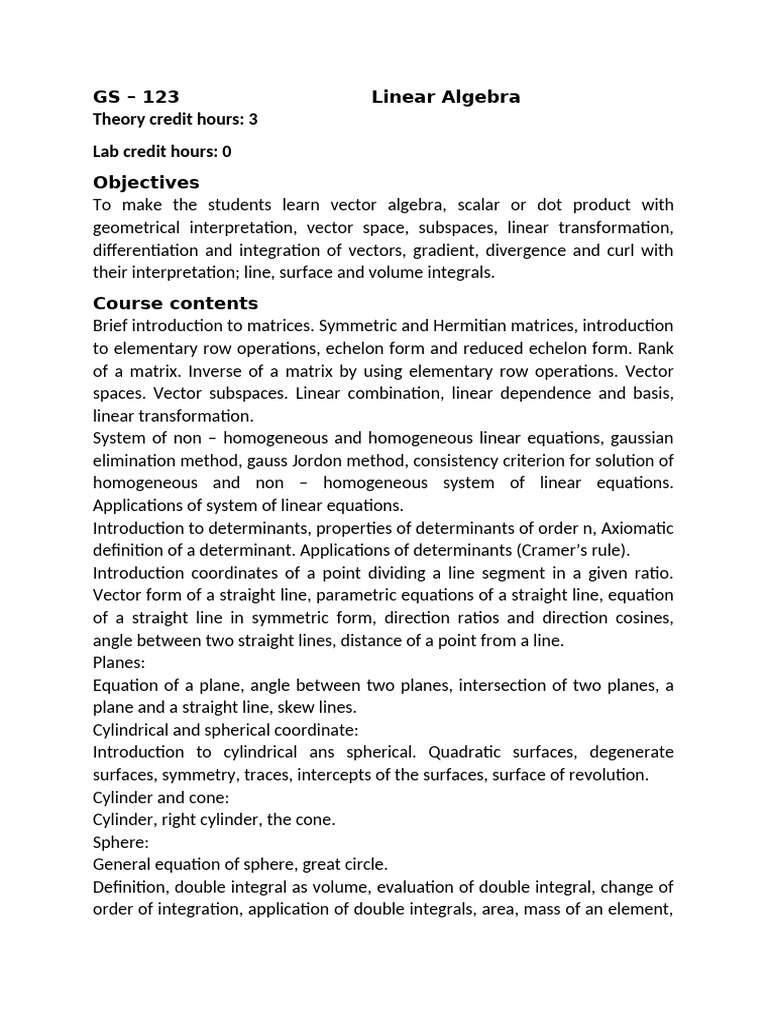 Linear_Algebra_course_outline_by_HU_unde | PDF