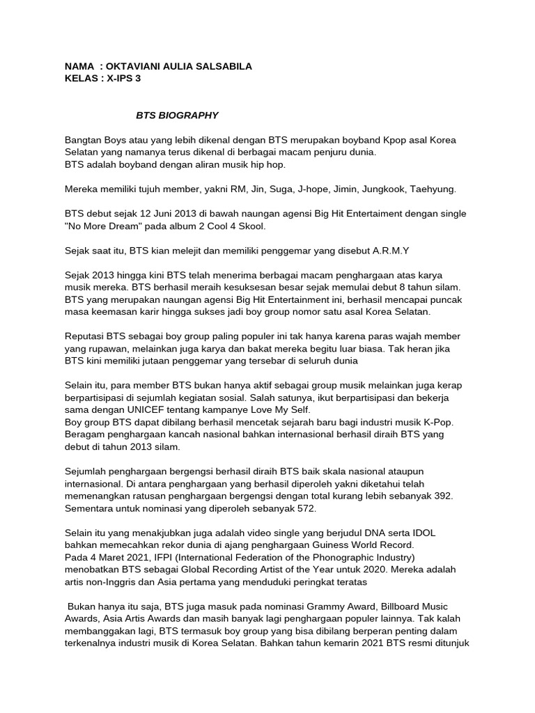 BTS Biography | PDF