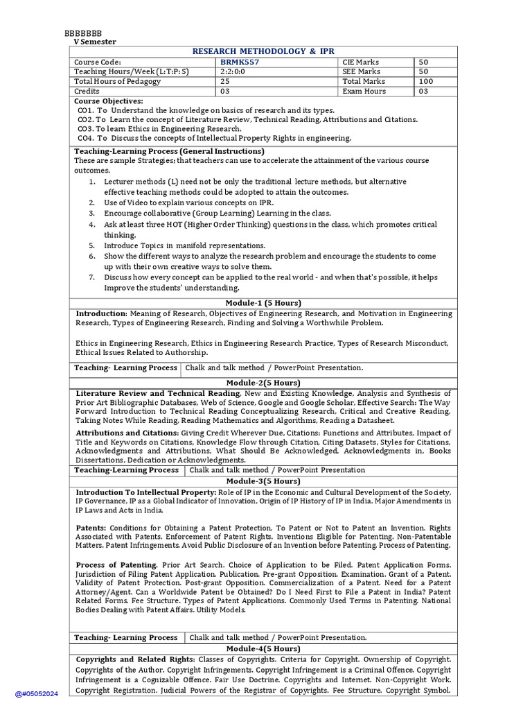 Research Methodology & Ipr (BRMK557 | PDF | Patent | Career & Growth