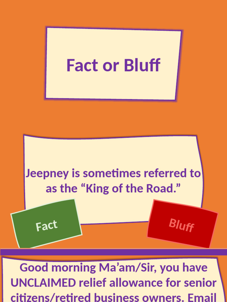Fact - or - Bluff Group 2 | PDF