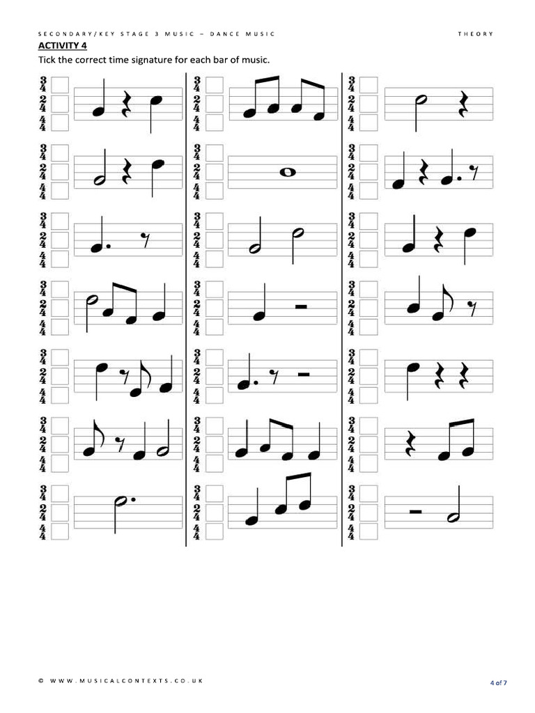 Time Signature Quizz | PDF
