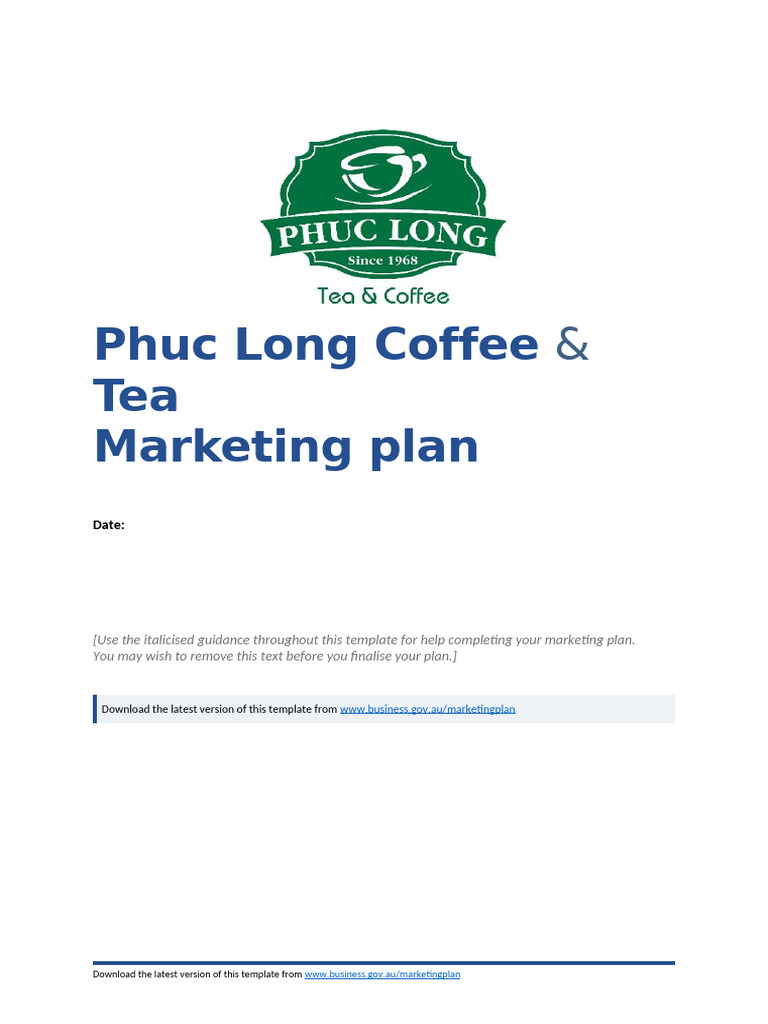 Marketing Plan Template of Phuc Long | PDF