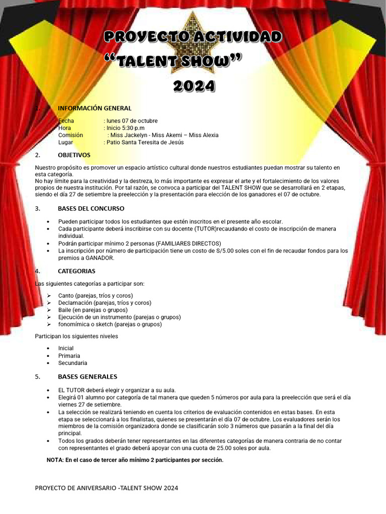 Proyecto Actividad-Talen Show | PDF