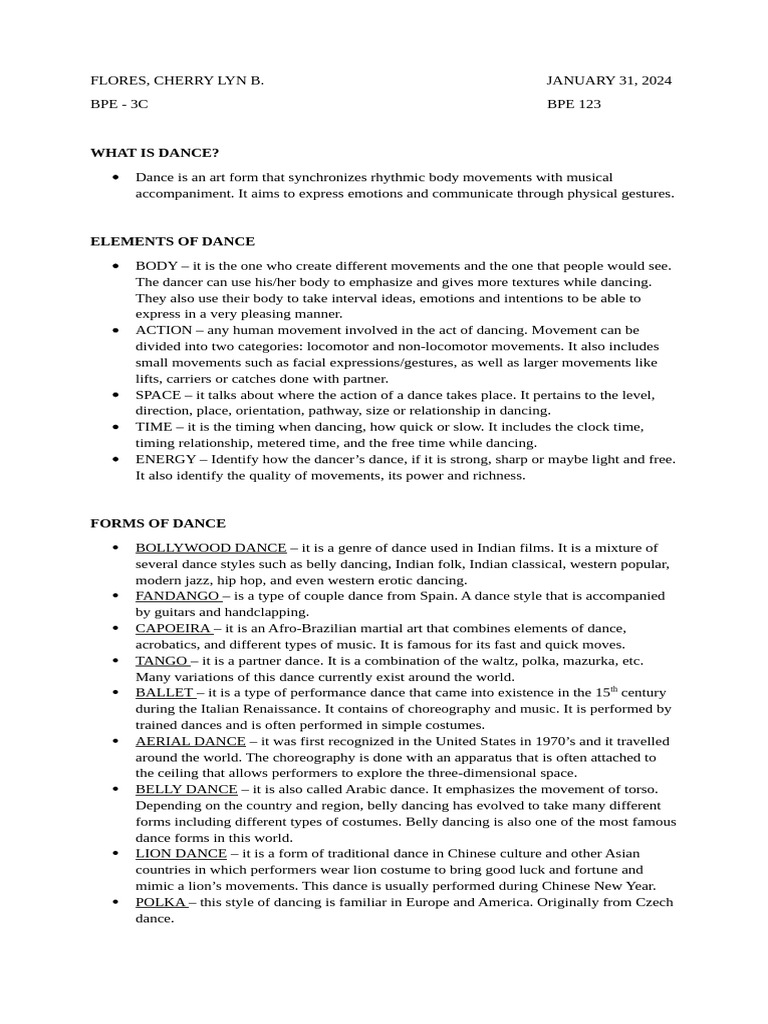 Bpe 123 Assignments | PDF
